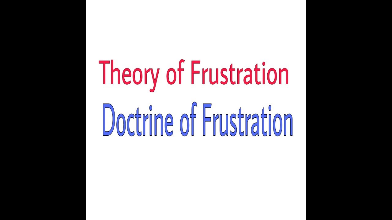 Theory of Frustration & Doctrine of Frustration// Aggression ? Theory ...