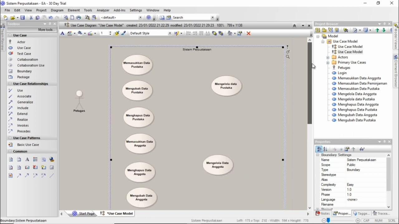 cara membuat Use case diagram menggunakan Enterprise Architect - YouTube