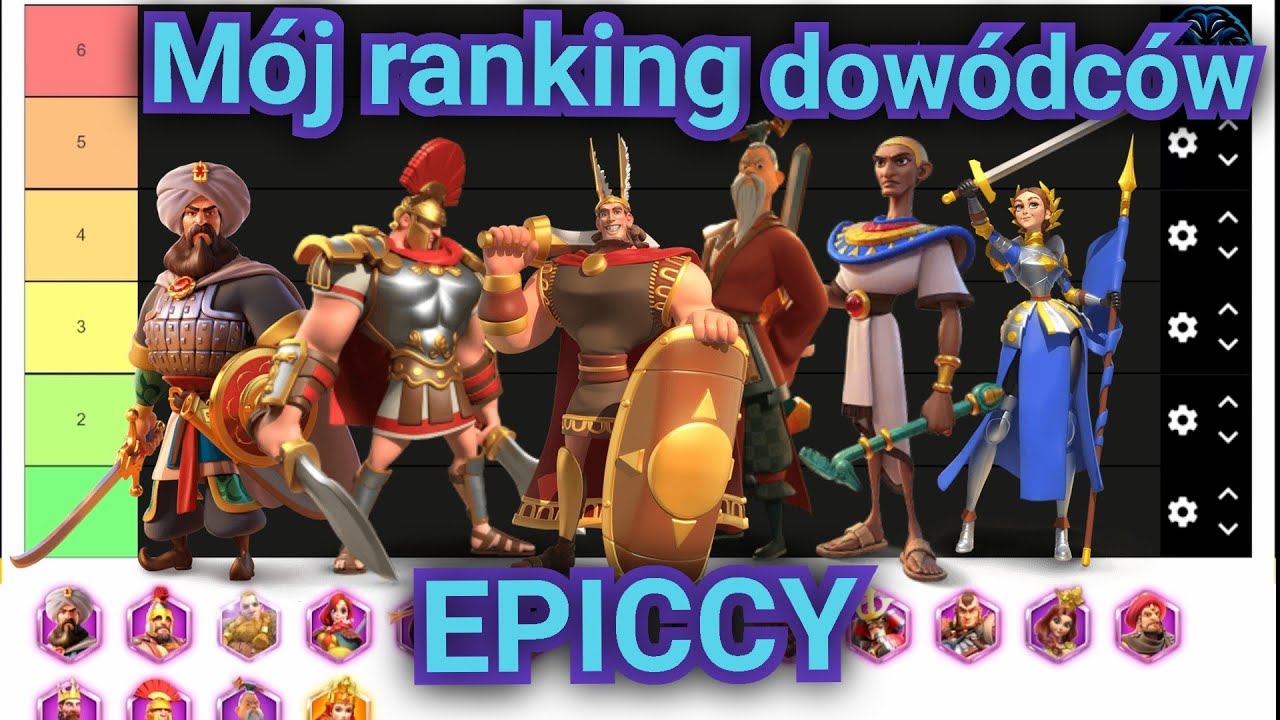 Mój ranking dowódców epickich w Rise of Kingdoms! - YouTube