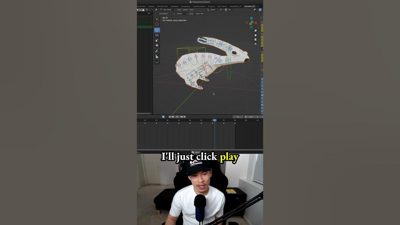 Optimize Idle Animation for Game Development - making a 3d character in Blender - 3.5: Raz ...