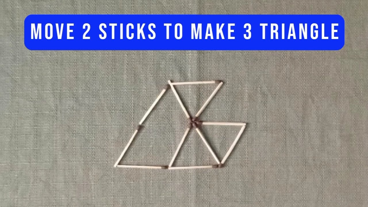 Matchstick Puzzle || Move 2 Sticks to Make 3 Triangle #viral#puzzles# ...