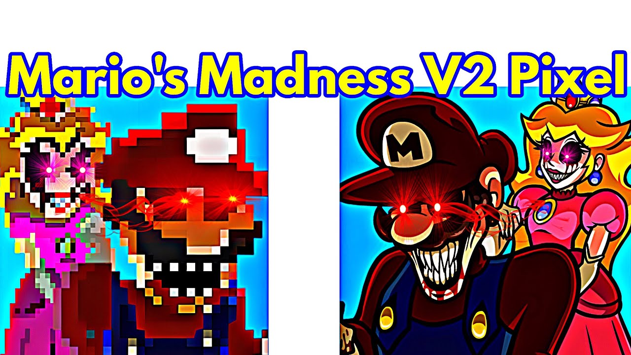 Friday Night Funkin' Vs Mario Madness V2 Pixel | Super Mario Bros (FNF ...