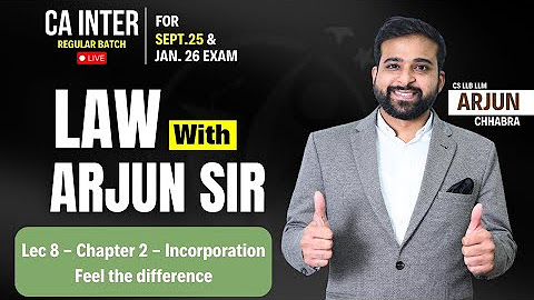 CA Inter Law by CS Arjun Chhabra - YouTube