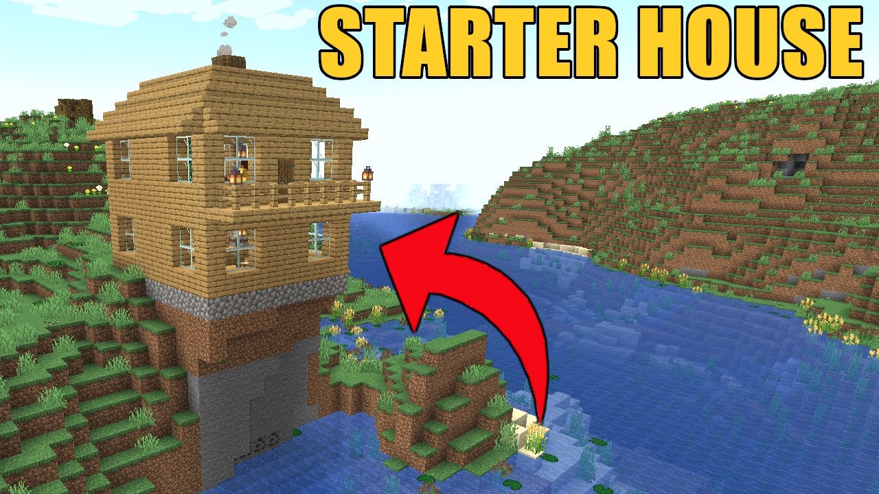 FIRST DAY HOUSE BY THE LAKE | MINECRAFT TUTORIAL 🏠 - YouTube