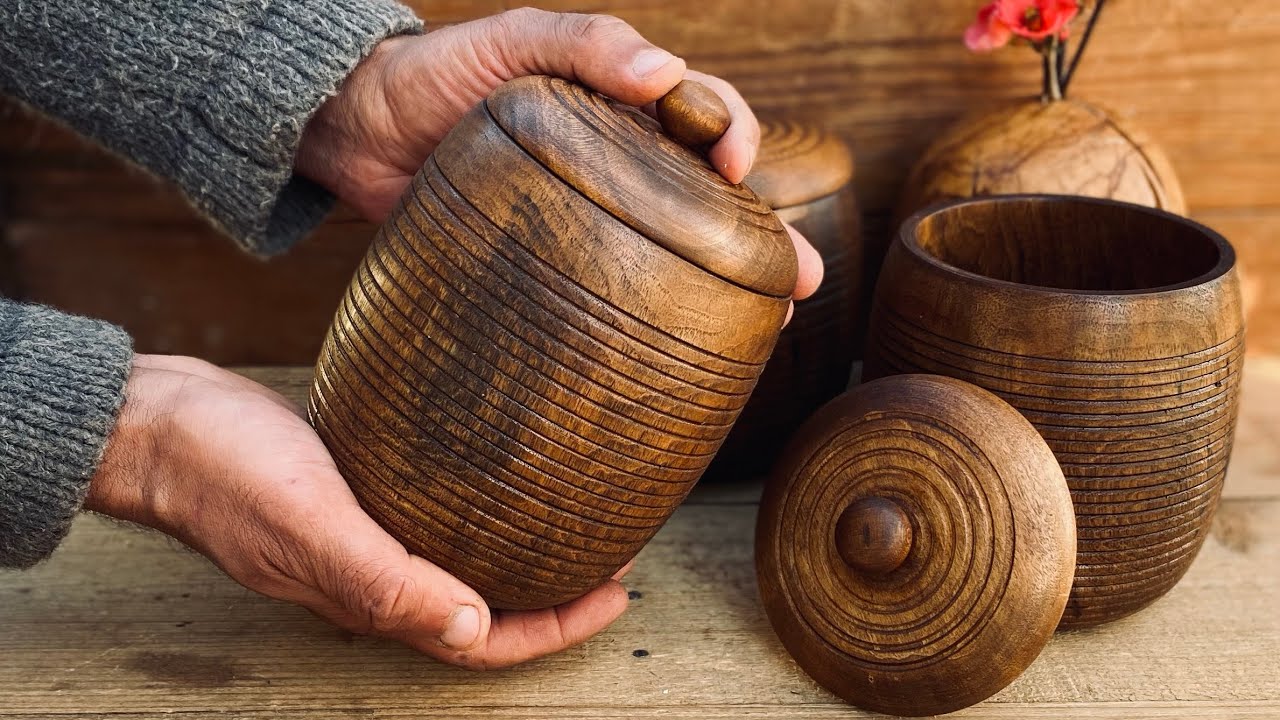Woodturning: make a Wooden Jar Step-by-Step - YouTube