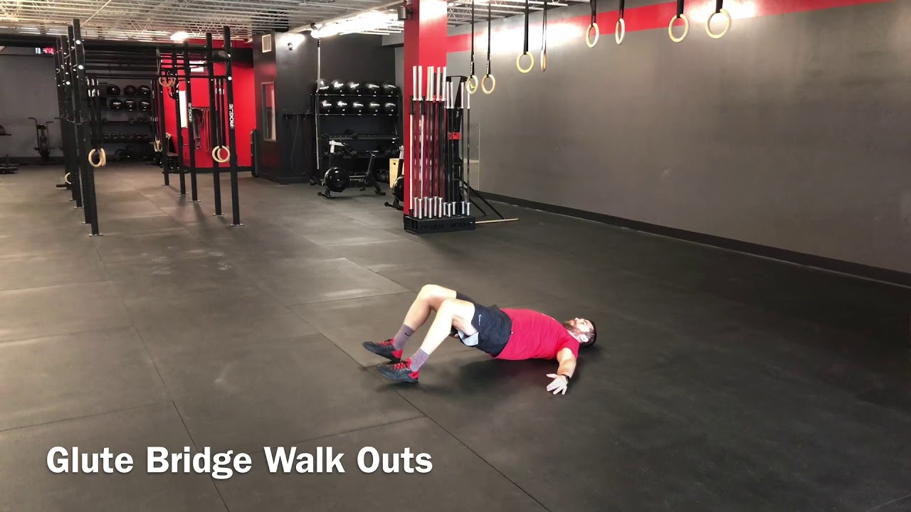 Glute Bridge Walk Outs - YouTube
