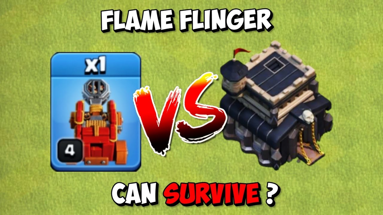 One Flame Flinger VS TH9 | Clash Of Clans - YouTube