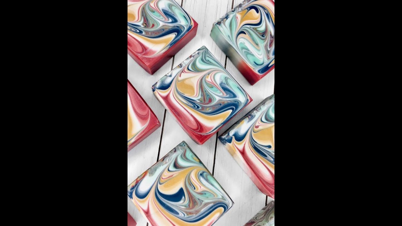 How to make soap - 2nd Luna Swirl tutorial - Hunter & Earth soap - YouTube
