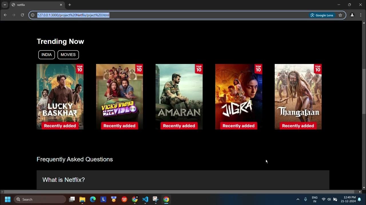 Netflix com Clone Website Design Using HTML , CSS 🌐💻 #codewithharry @CodeWithHarry - YouTube