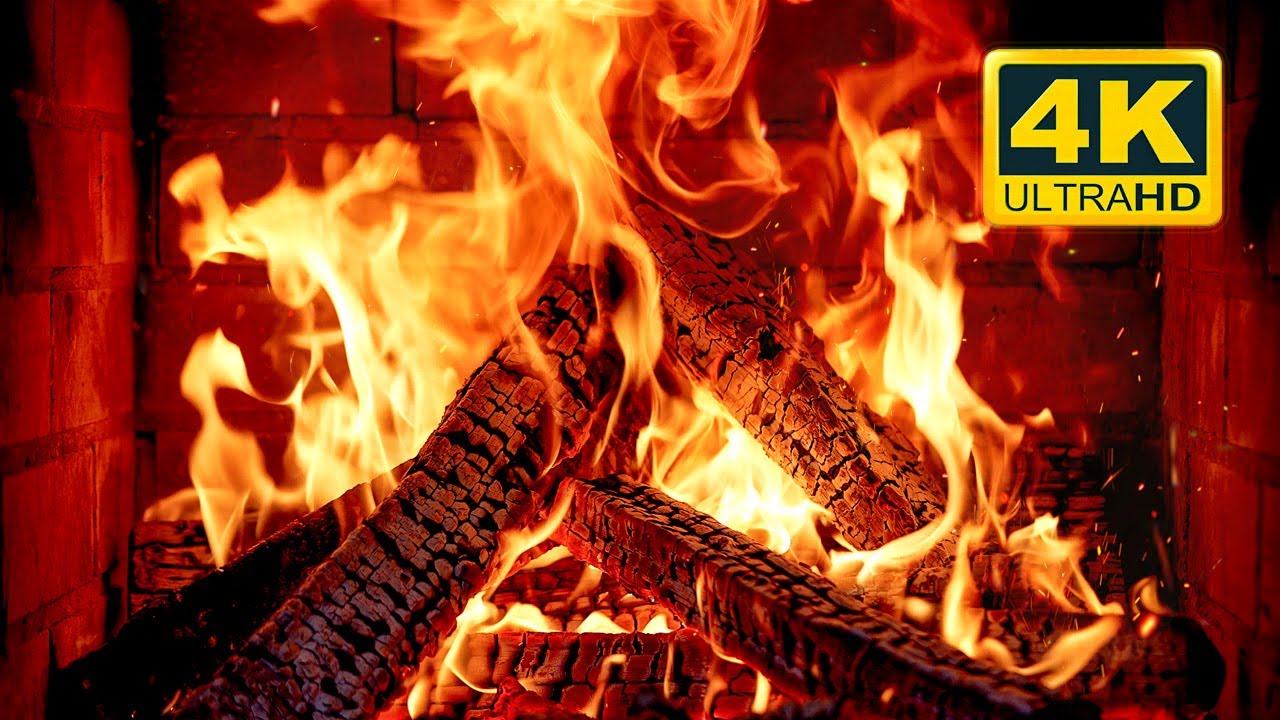 🔥 FIREPLACE Ultra HD 4K. Fireplace with Crackling Fire Sounds ...