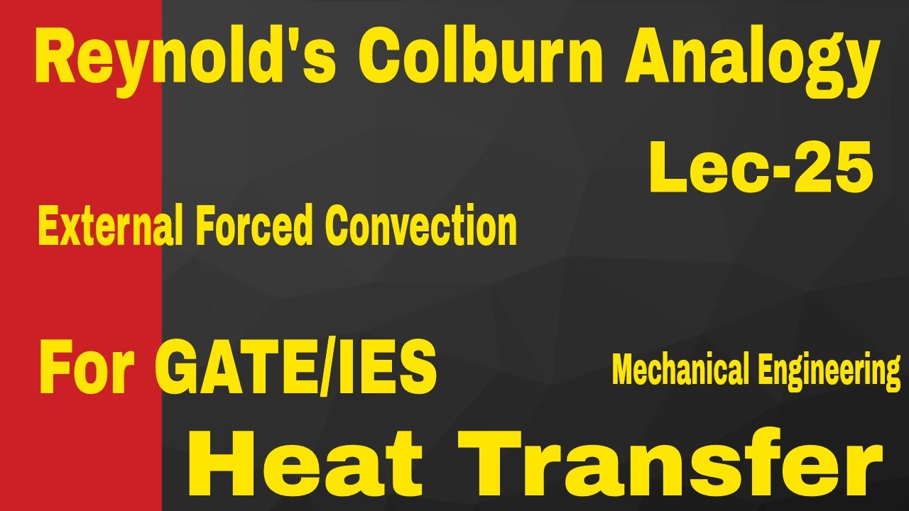 Reynold's Colburn Analogy || Heat Transfer || Lec(25) For GATE/IES ...