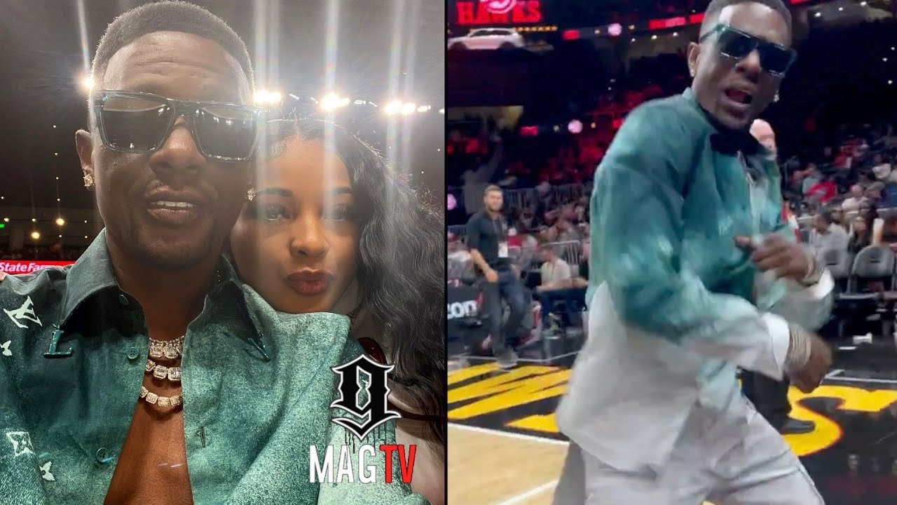 Boosie Returns To The Sidelines At The Hawks Game Wit "GF" Rajel ...