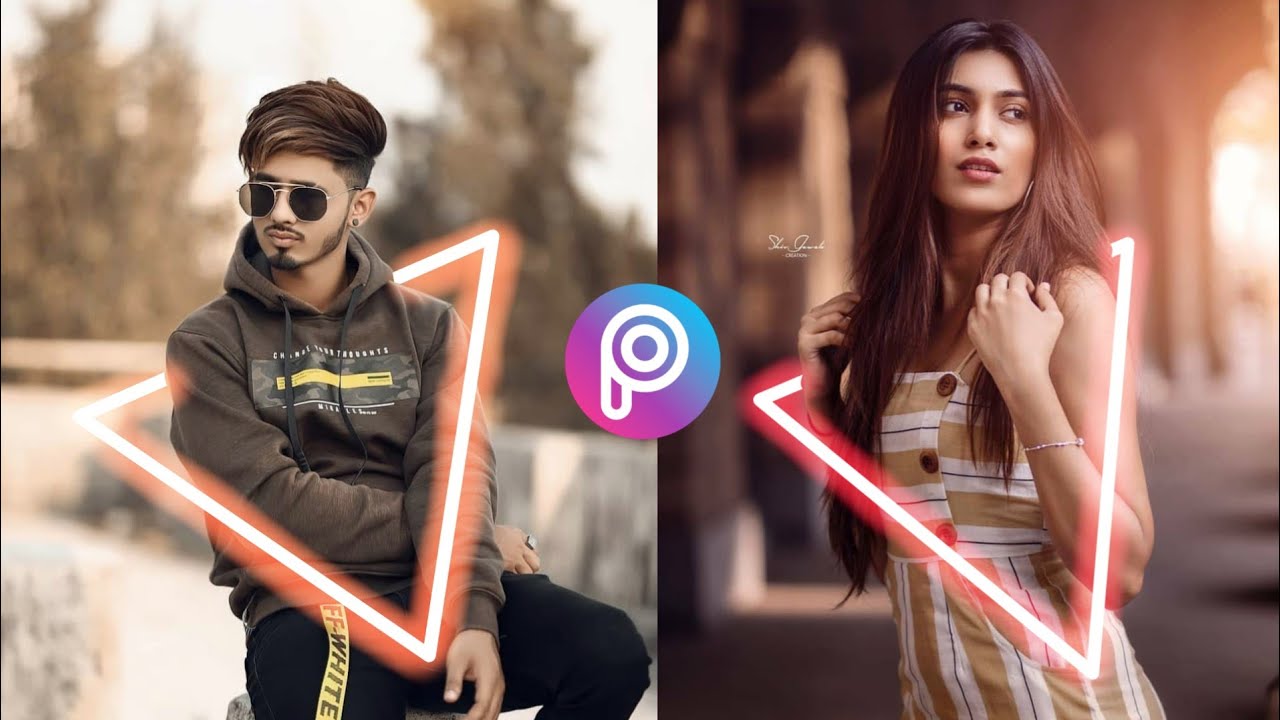 PicsArt Glowing Triangle Editing Trick|| Neon Triangle editing || urban ...