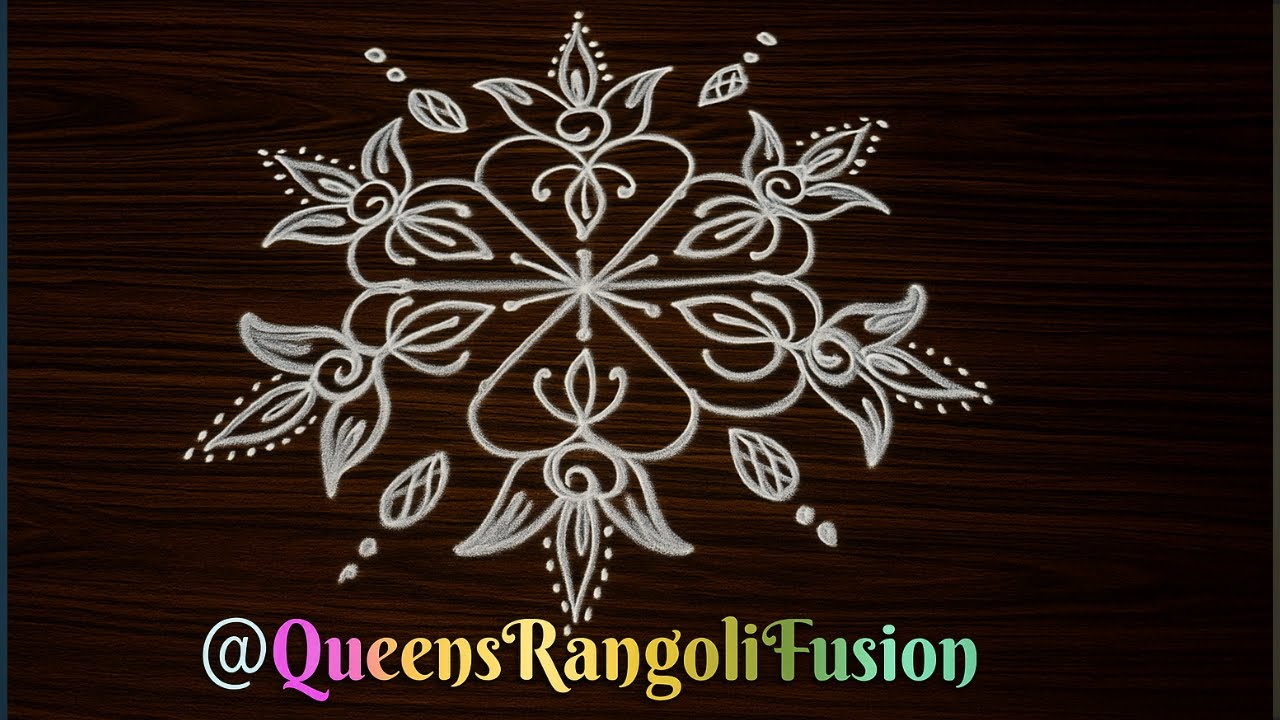Simple White Powder Dot Kolam Easy 5×3 Rangoli Muggulu - YouTube