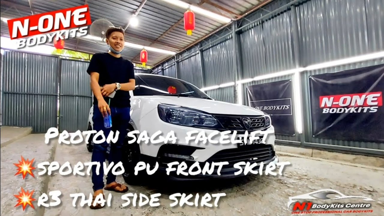 Proton saga vvt facelift sportivo pu front skirt.r3 thai side skirt ...