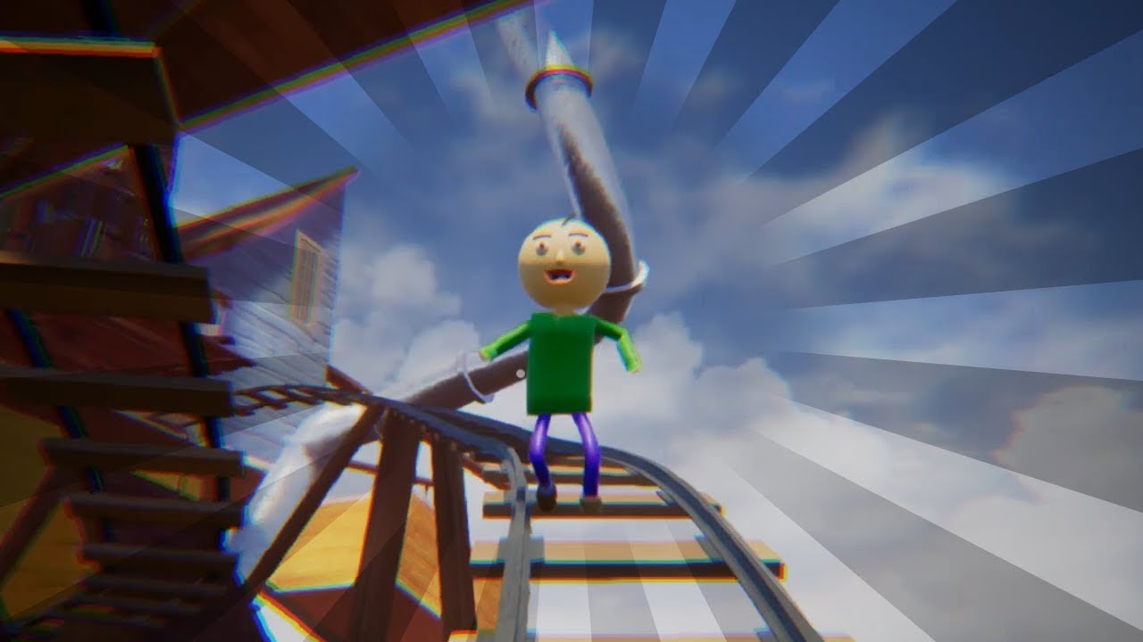 Hello Neighbor Baldi on Train Track - YouTube