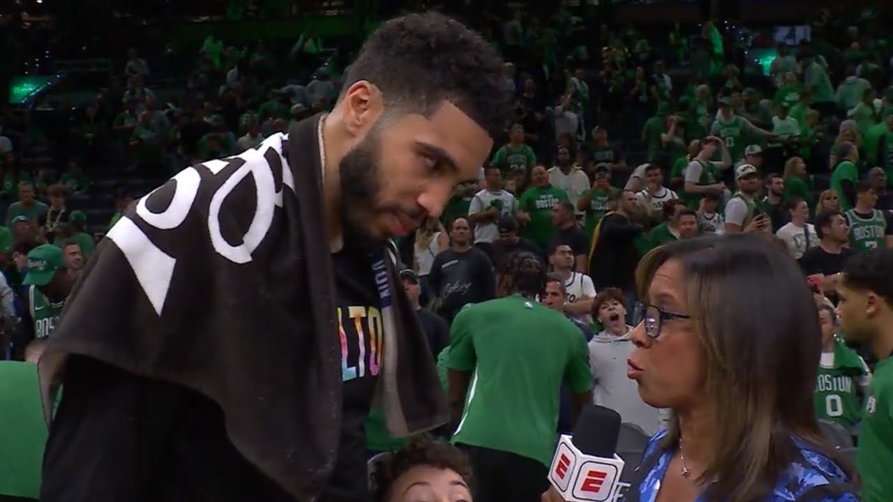 Jayson Tatum ABC Postgame Interview | Mavericks vs Celtics Game 1 2024 ...