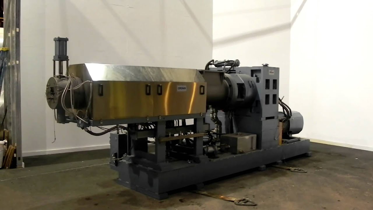 Used-Crown Pelletizing line: Two Extruders, Heat Exchanger, Hopper ...