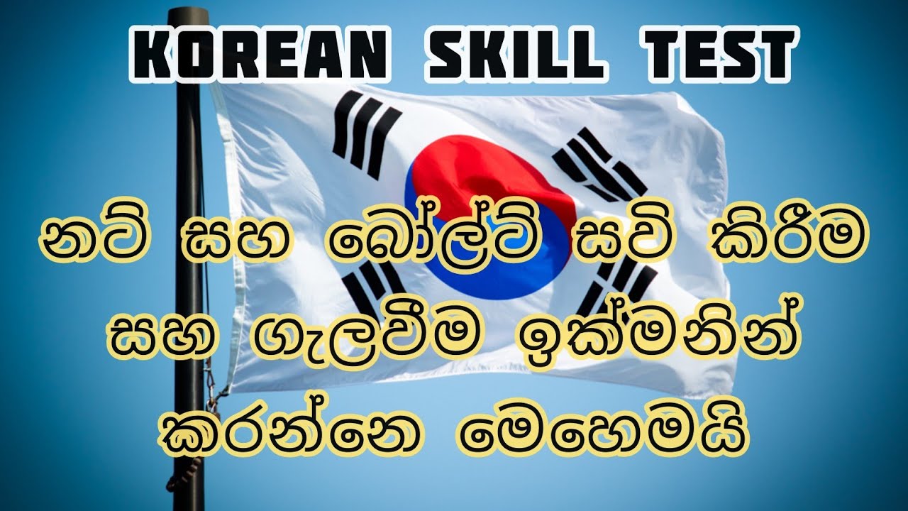 කොරියන් skill එකේ නට් සහ බෝල්ට් ඉක්මන්ම විදිය මෙන්න 🇰🇷 | Eps topik ...