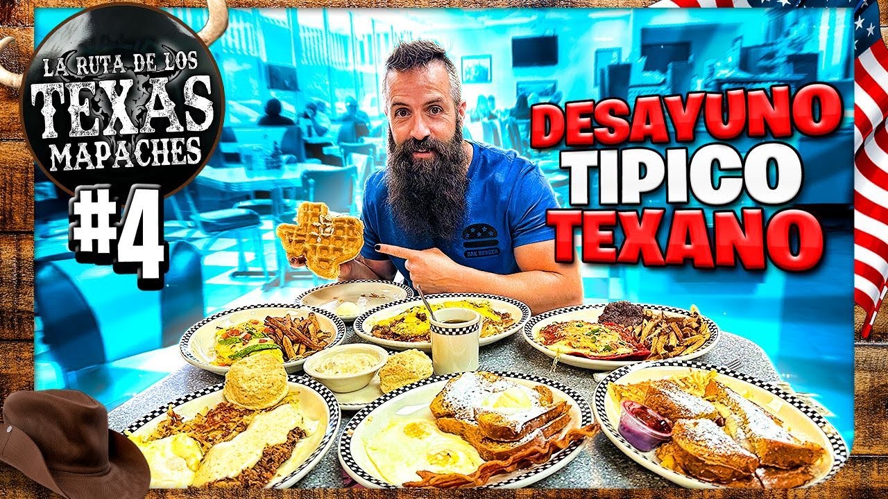 ASÍ ES UN DESAYUNO TÍPICO TEXANO EN UN DINER AMERICANO - YouTube