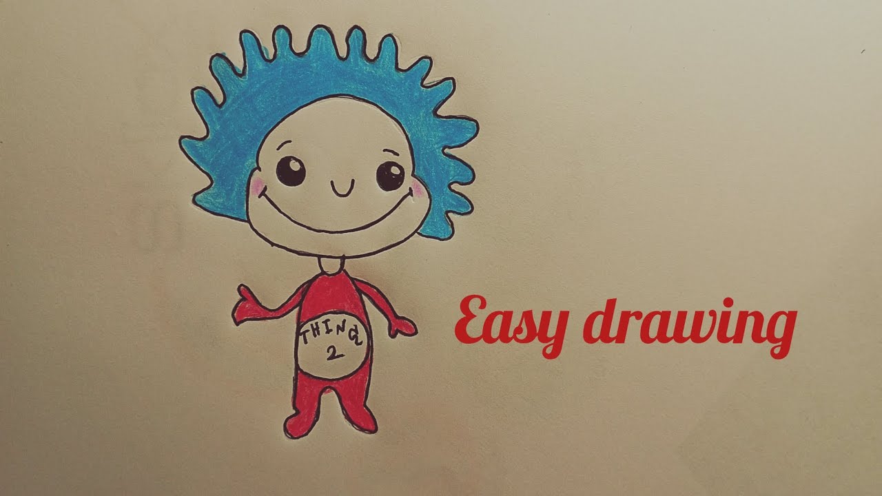 how to draw thing one and thing two - YouTube