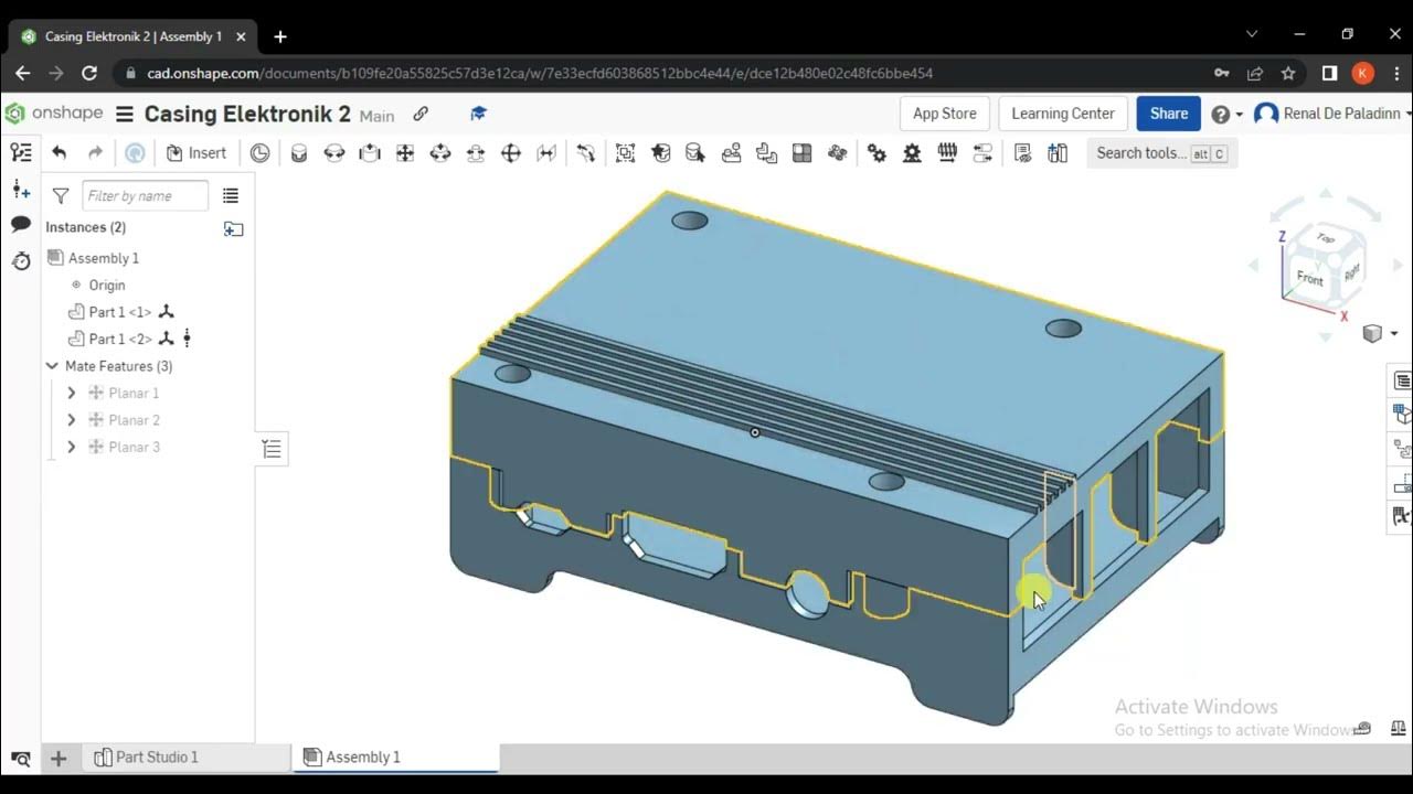 Tutorial Onshape - Assembly Desain 3D Box Casing Elektronik Raspberry | Upper & Lower Case - YouTube