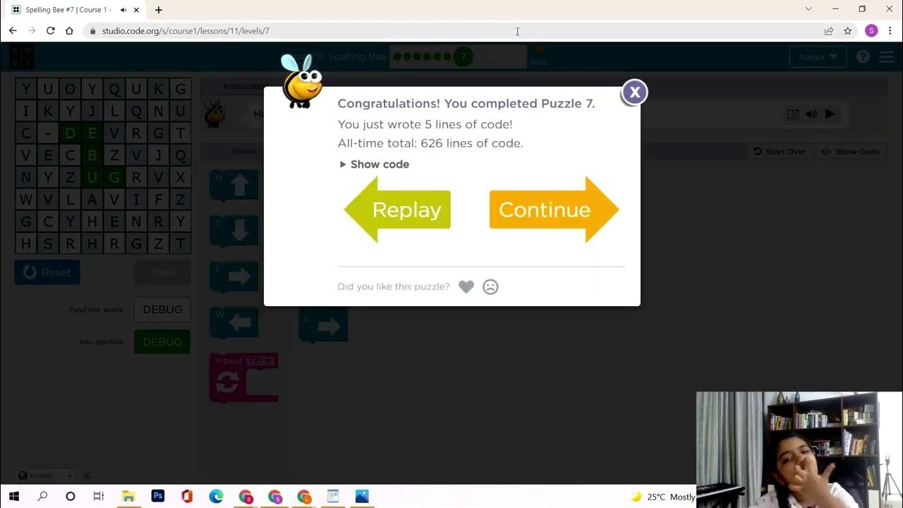 Learn to code using Blockly | Course 1- Lesson 11 (Spelling Bee) - YouTube