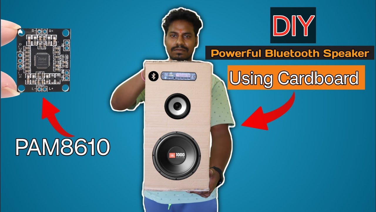 How to Make 200w Bluetooth Speaker using Cardboard / PAM 8610 Amplifier ...
