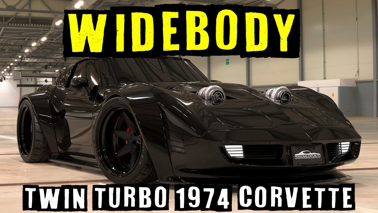 1974 Corvette Stingray Twin Turbo WIDE BODY CONCEPT - 3D ANIMATION ...
