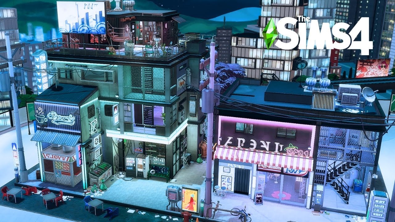 Cyberpunk Apartment 🏢🛸 | For Rent | Stop Motion Build | The Sims 4 | No ...