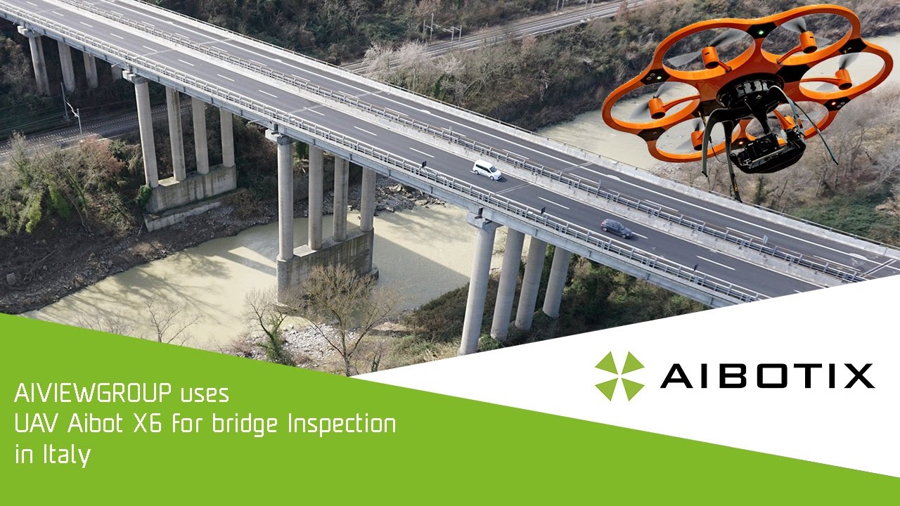 AIVIEWGROUP uses UAV Aibot X6 for bridge inspection in Italy - YouTube