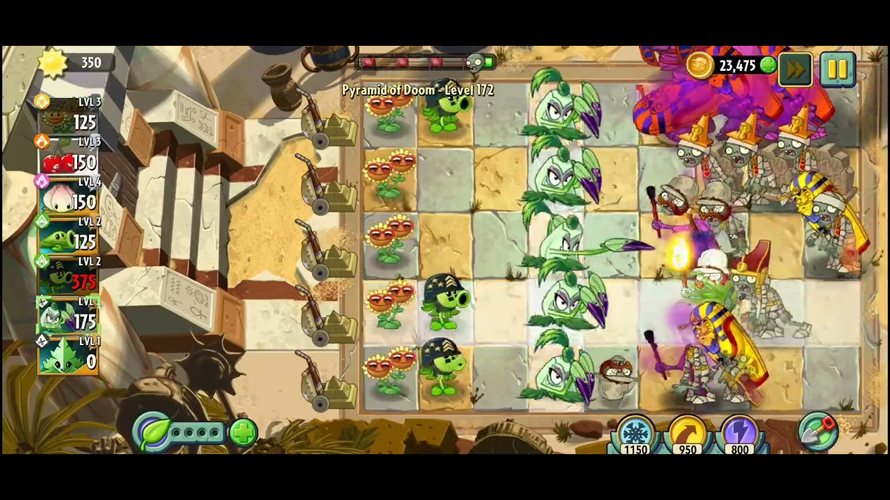 Plants vs Zombies 2 Pyramid of Doom 171-175 levels - YouTube