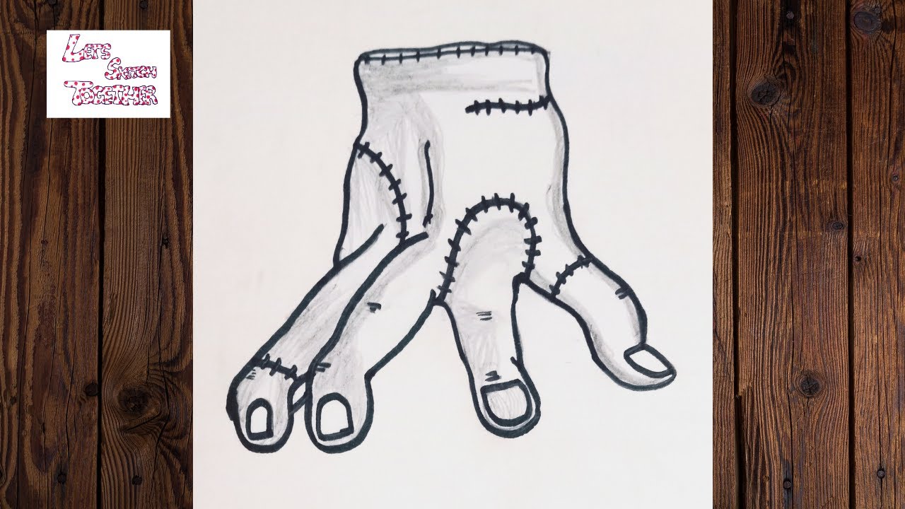 How to draw Netflix Wednesday's Thing || Easy step by step sketch ...