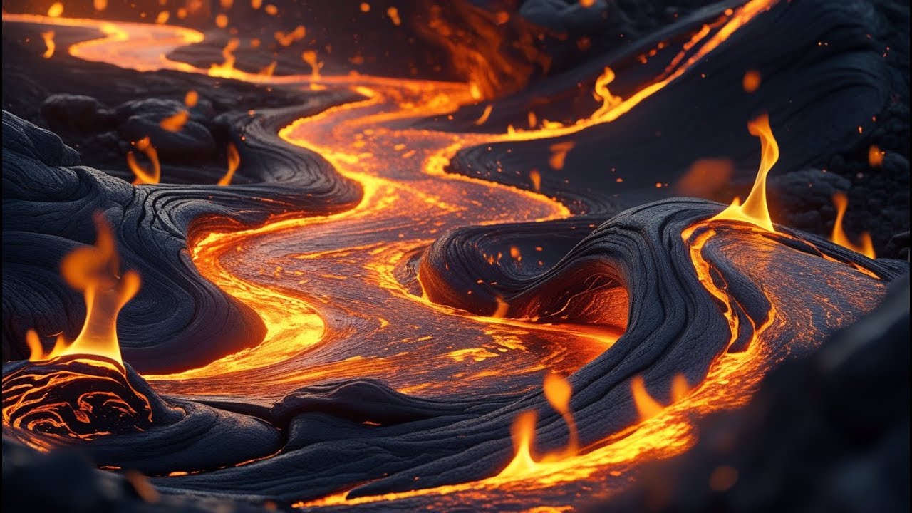 Lava River - 1 Hour - Background Loop 4K Ultra HD - YouTube