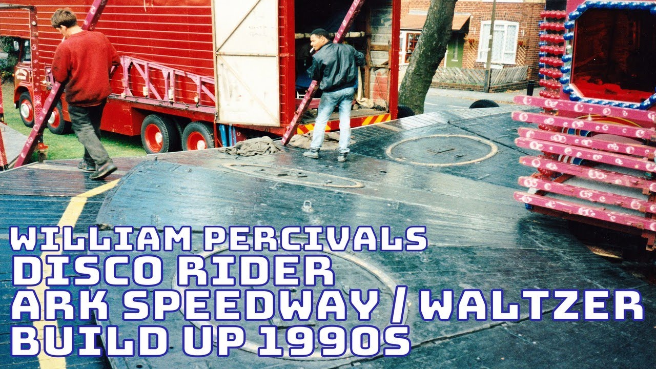 William Percival : Disco Rider Ark Speedway / Waltzer Build Up 1990s ...