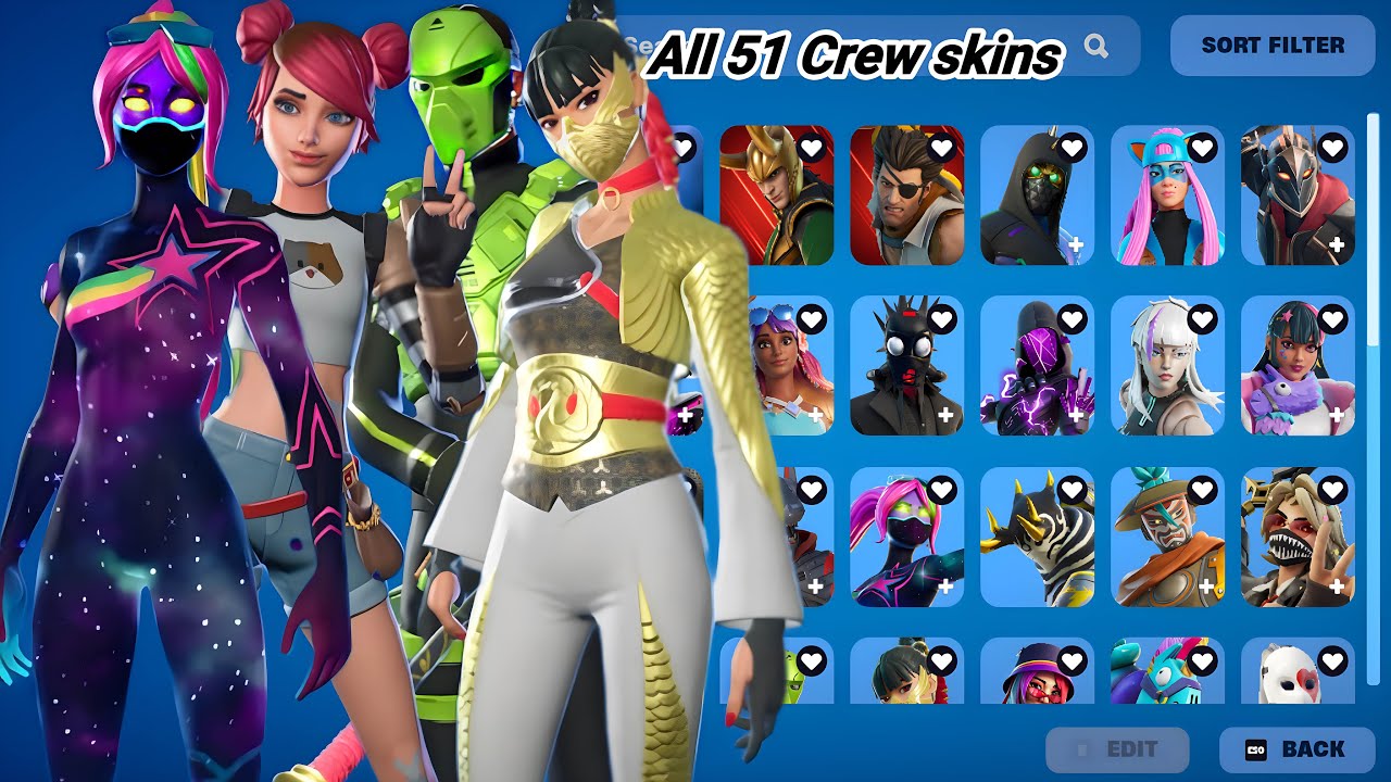 All Crew Pack Skins Showcase in Fortnite (Chapter 2 - Chapter 6) - YouTube