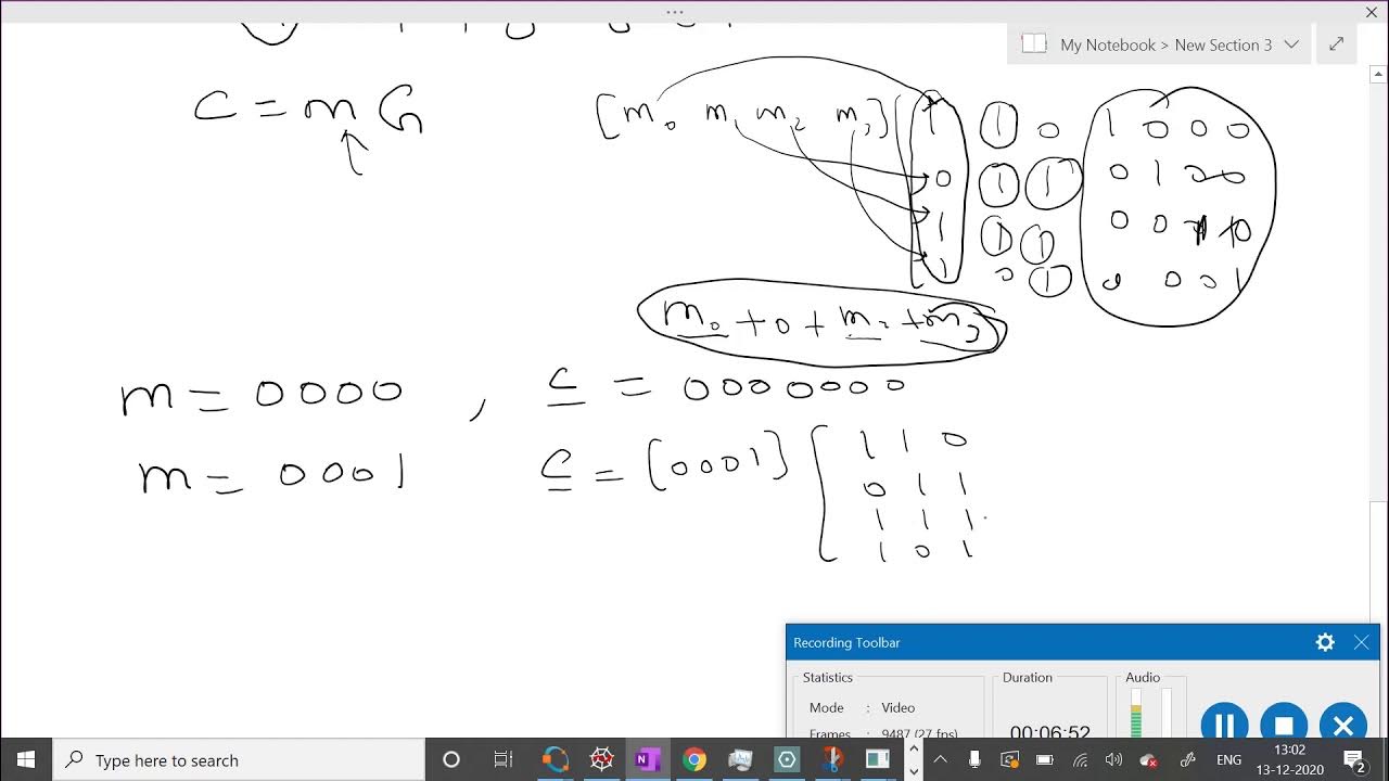 Digital Communication (MTech): Linear Block Coding - YouTube