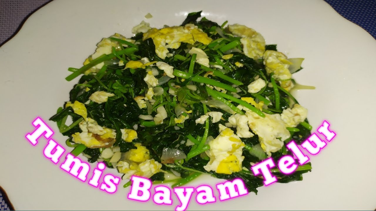 Resep Tumis Bayam Telur - YouTube