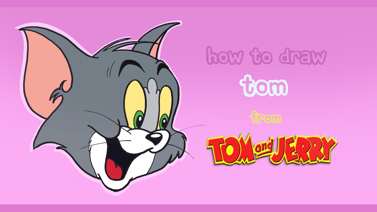 How To Draw a Tom from Tom and Jerry! Easy Cartoon Tom tutorial - For ...