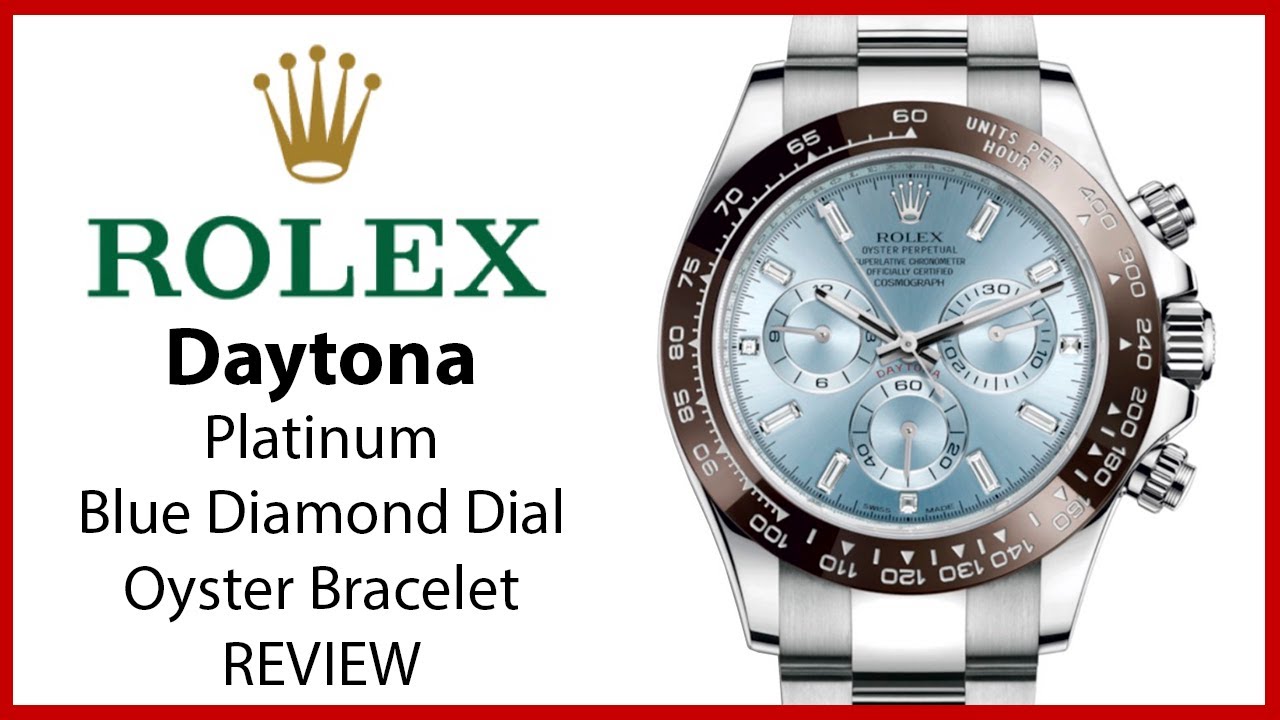 Rolex Daytona Platinum Blue Index Diamond Dial Brown Ceramic Bezel ...