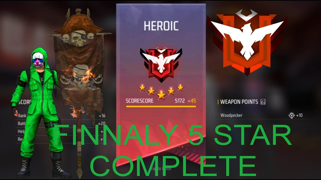 free fire heroic 5 star complete || free fire || - YouTube