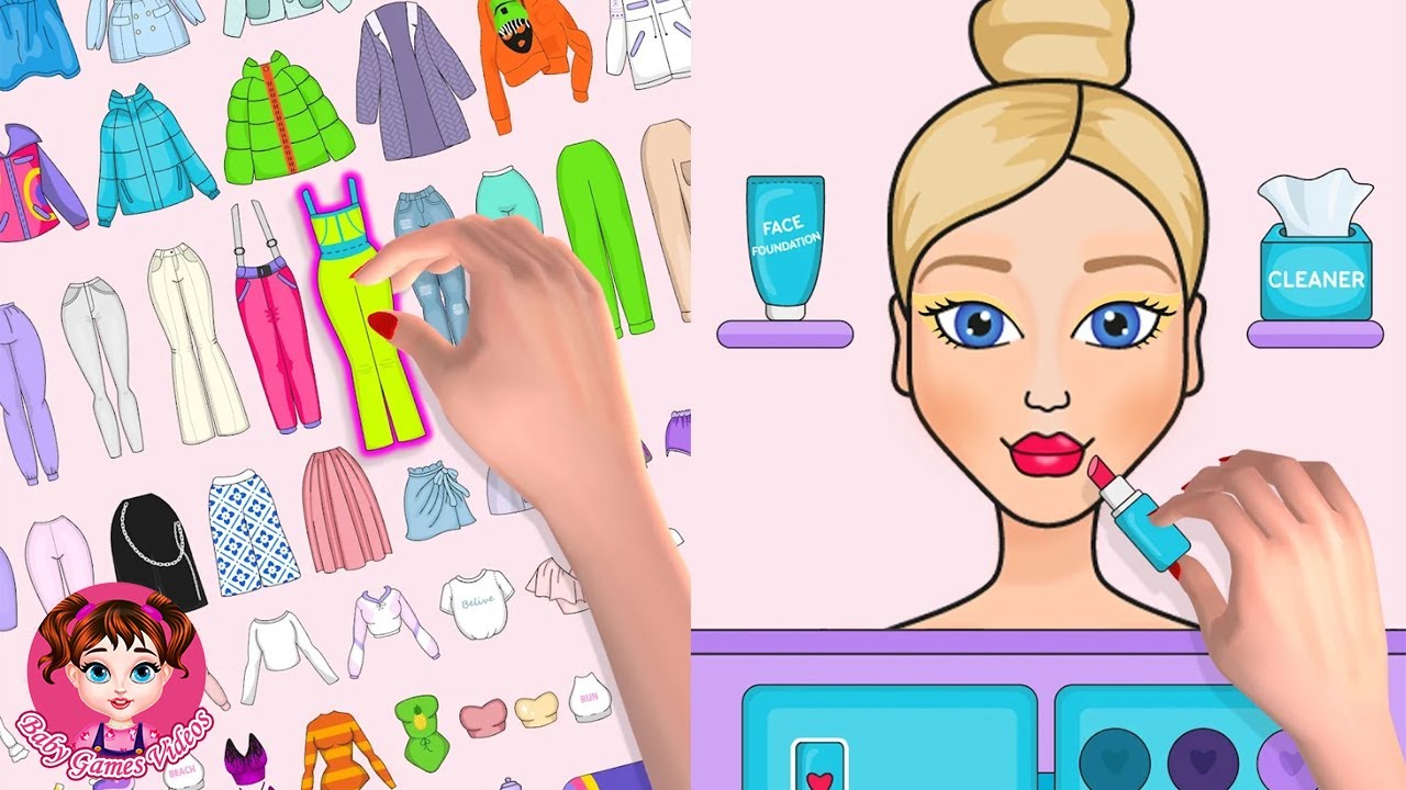 DIY Paper Doll - Fun Game For Kids - Baby Games Videos - YouTube