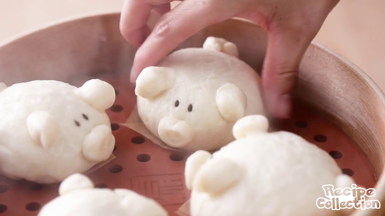 How to Make Piggy Steamed Buns with Char Siu Pork - YouTube