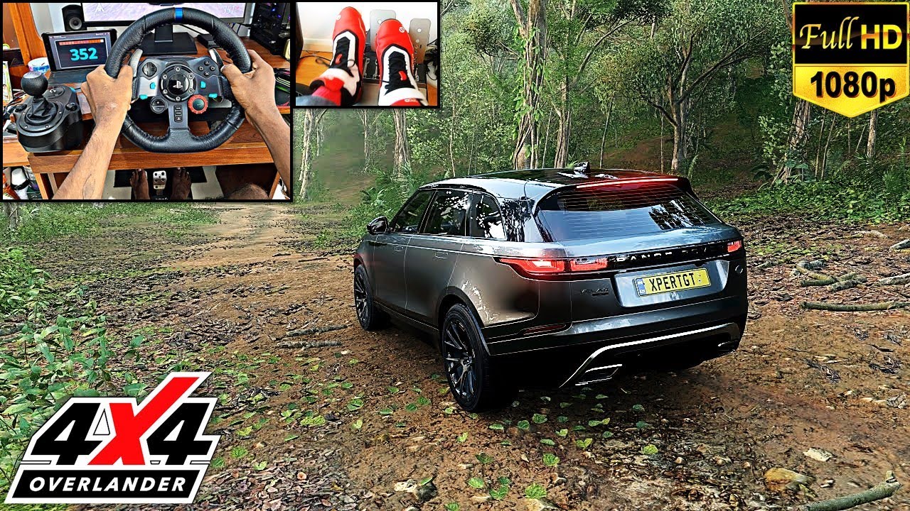 RANGE ROVER VELAR | Realistic OFF ROAD | STEERING WHEEL + PEDAL CAM ...