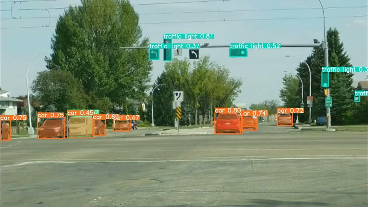 yolov8 traffic light detection and segmentation on coco dataset - YouTube