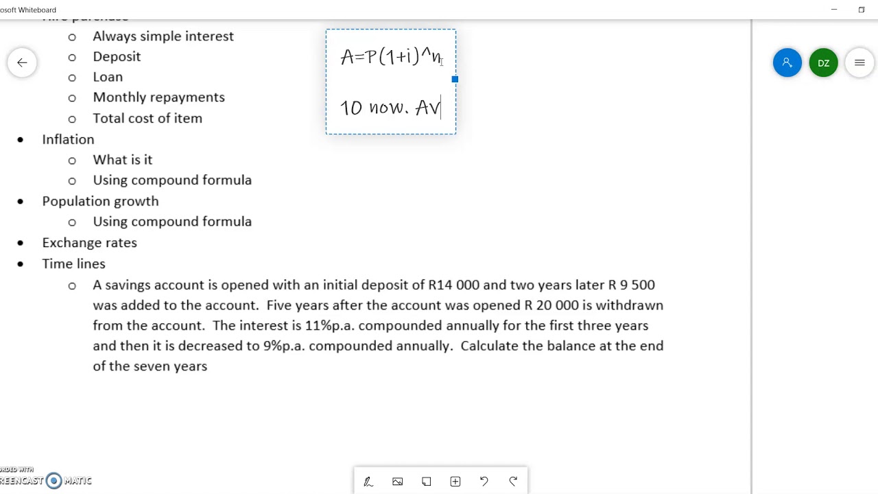 5 Gr 10 Financial math inflation - YouTube