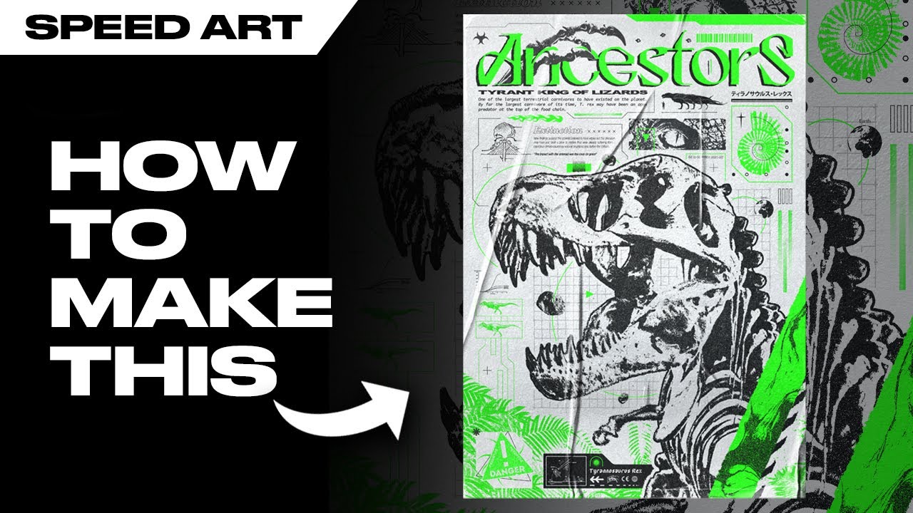 How to acid design #brutalism poster design - Speed art Photoshop - YouTube