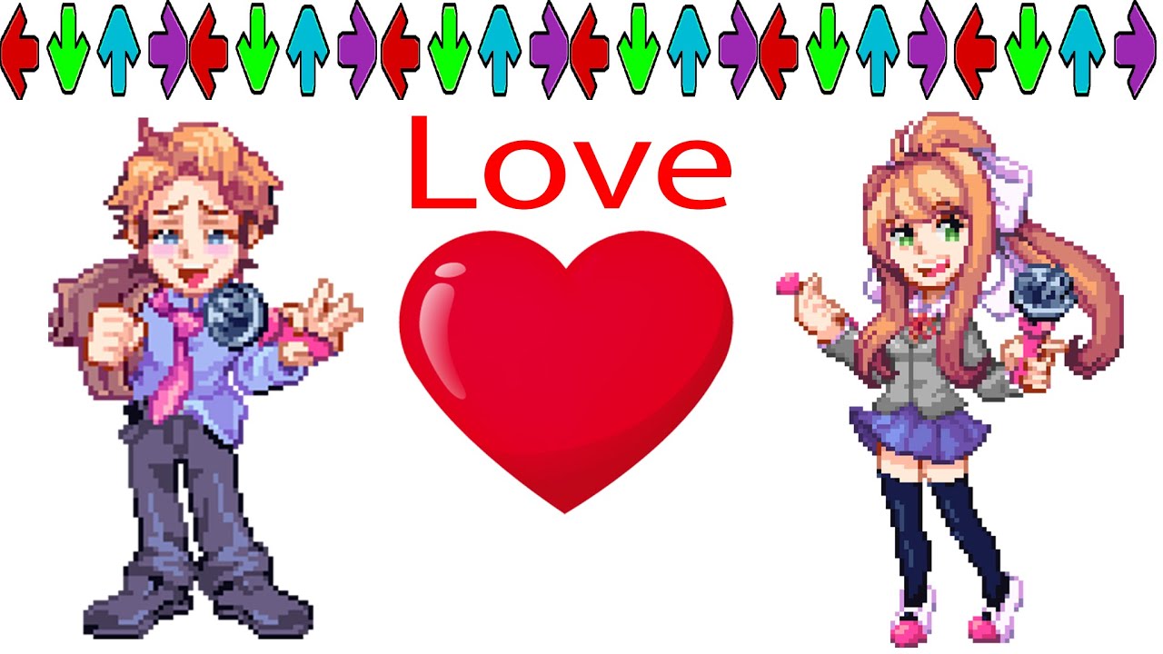 FnF Roses Lyrics Love FnF Monika | FNF ANIMATION - YouTube