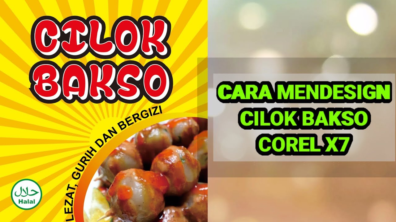 cara membuat banner simple coreldraw x7| Banner cilok bakso || corel x7 ...