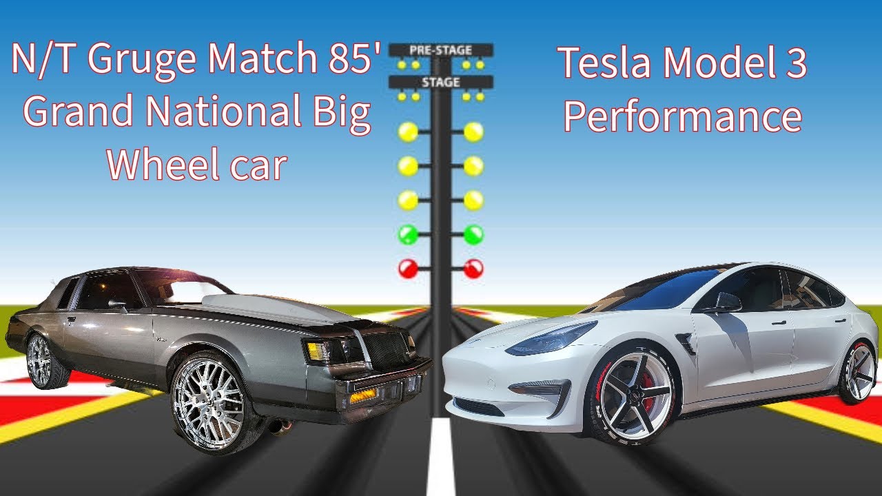 Tesla Model 3 Performance vs. Big Wheel Hard Tire Drag Car - YouTube